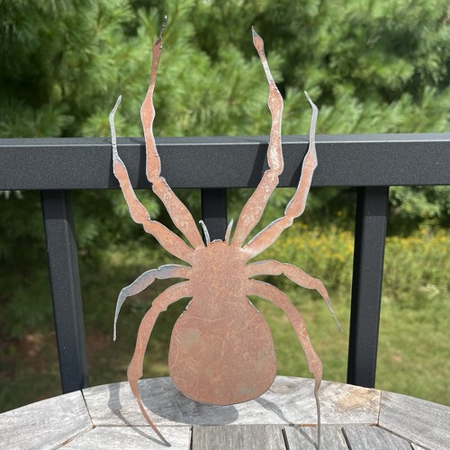 Halloween Spider 11”x6” Bendable Metal Rust Patina Decoration Scary ...