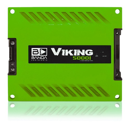 Banda Viking 5000.1 Green 5000 Watt Mono 1-Ohm Car Amplifier with Bass ...