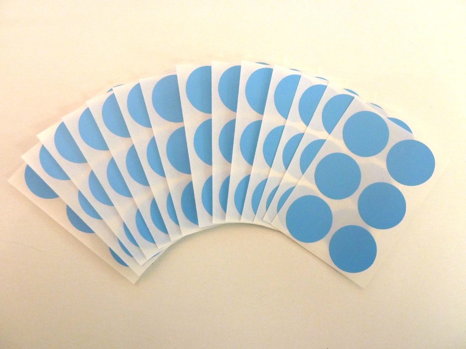 25mm (1 inch) Round Plastic Vinyl Dot Stickers, Coloured Circular ...