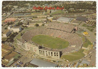 Rare, Red Script Center Title Dallas Texas Cotton Bowl Football Stadium ...