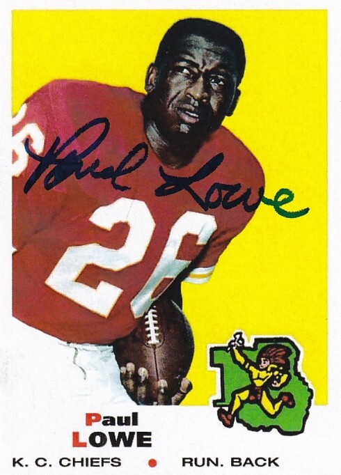 Paul Lowe 1969 Super Bowl Champ Kansas City Chiefs SIGNED CARD ...
