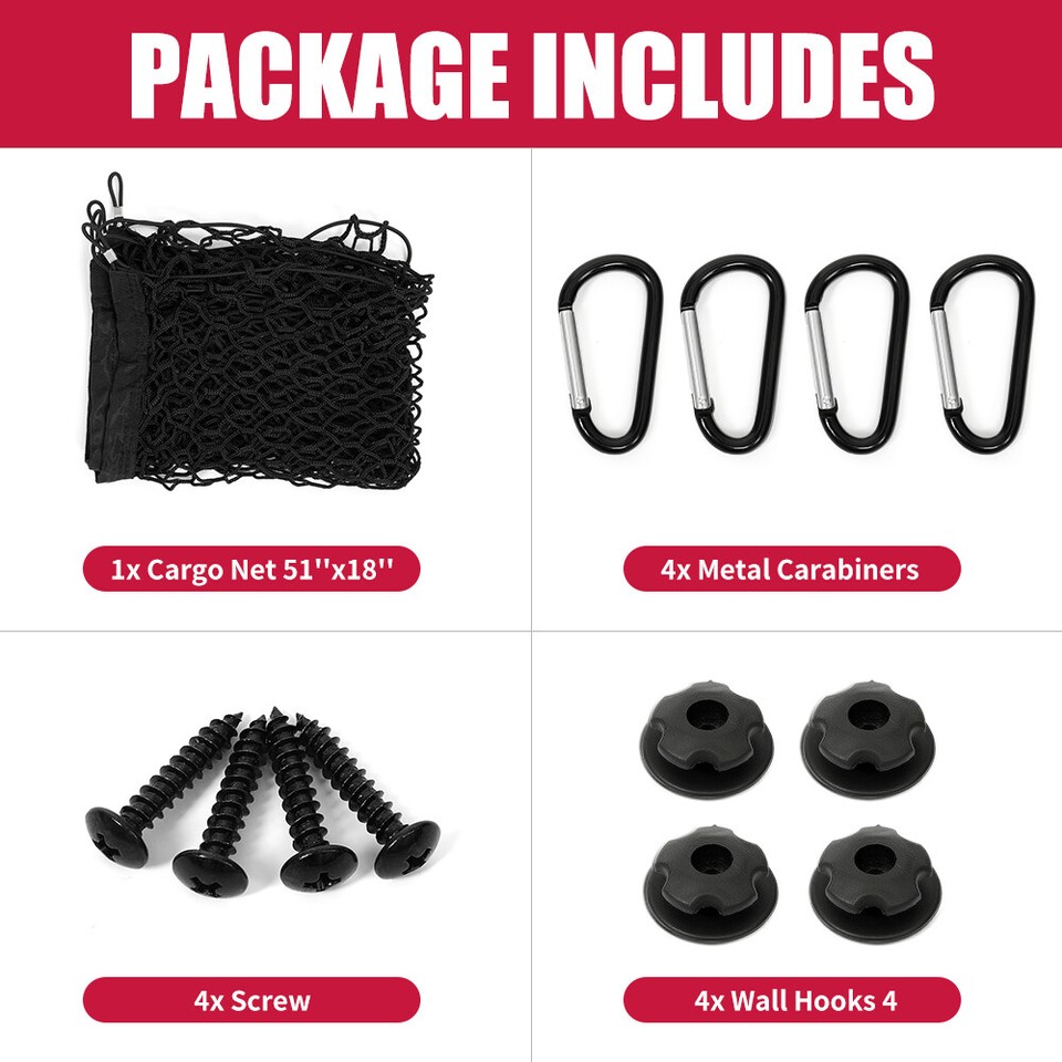 For Ford Explorer Escape Rear Truck Bed Cargo Net Envelope Organizer ...