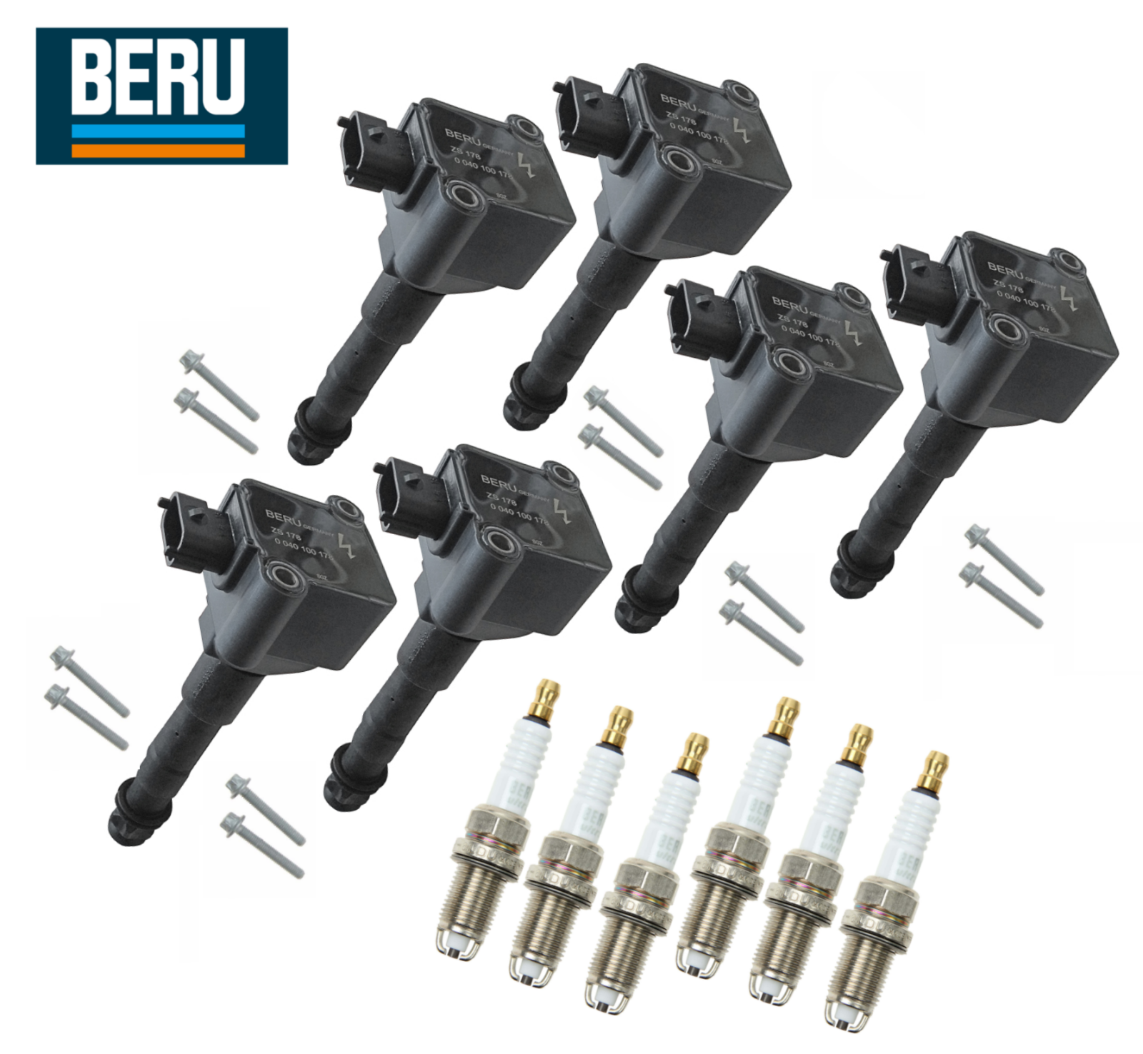 OEM Beru Ignition Coil & Spark Plug (6Sets) for Porsche 911 Turbo S GT2 ...