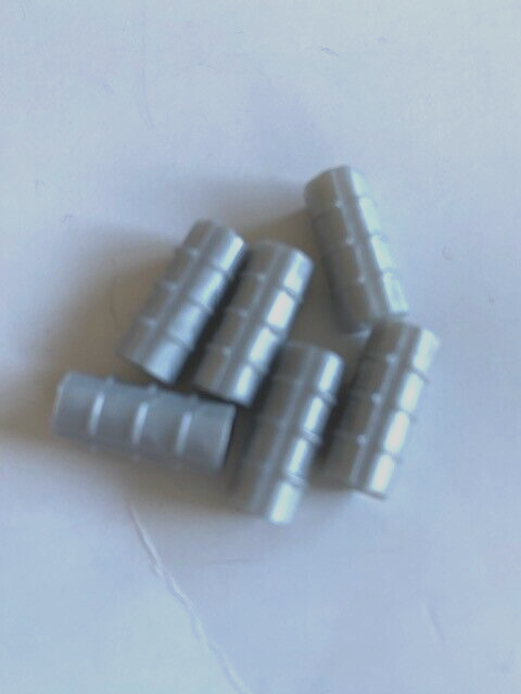 LEGO Technic Parts: Axle Connector, 2L (5/8"), Ridged, #6538b, Lt Gray ...