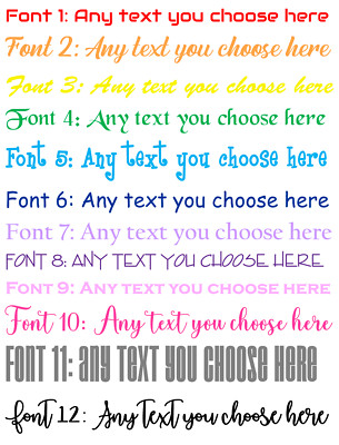 Personalised Name Vinyl Sticker Word Text Cut Fancy Font Sticker Gift ...