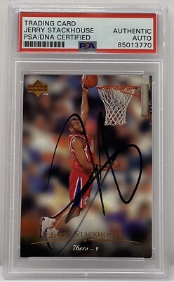 Jerry Stackhouse Signed Autographed 1995 Upper Deck Rookie Card PSA/DNA ...