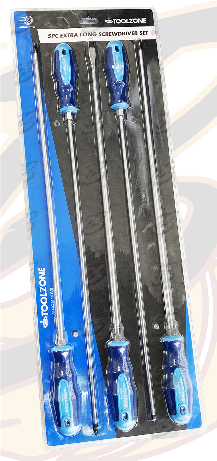 EXTRA LONG Screwdriver Set HEAVY DUTY 5pcs 450mm PZ2 PZ3 PH2 PH3 SL8 ...