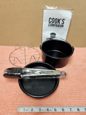 Cook's Companion 4 Pc Air Fryer Accessory Set Air Fryer Pans & Tongs ...