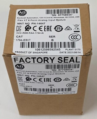 New Factory Sealed AB 1794-IE8XT SER B Flex XT 8 Point Analog Input ...