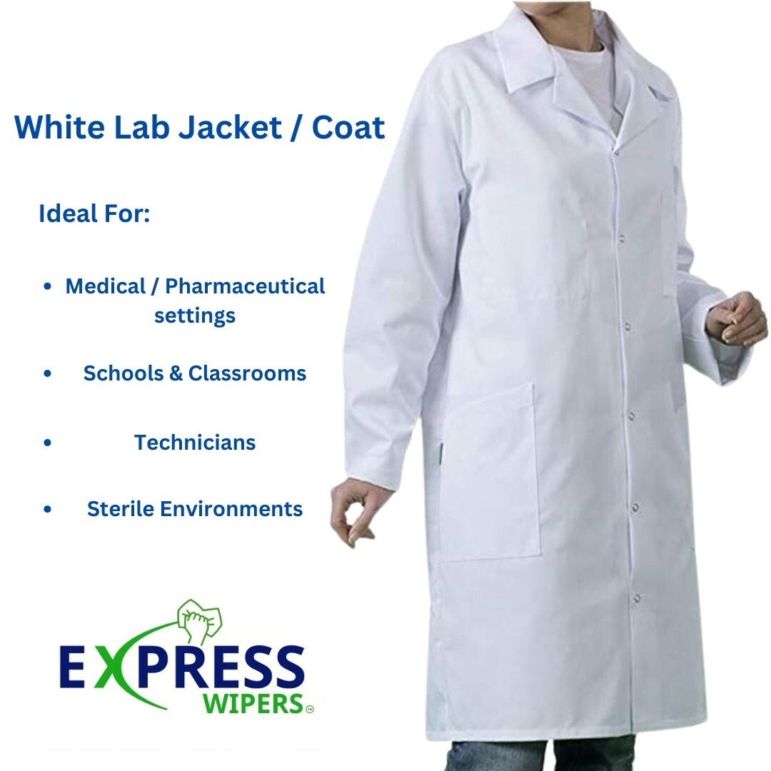 White Laboratory Medical Classroom Overcoat Jacket (Size Large / XL ...