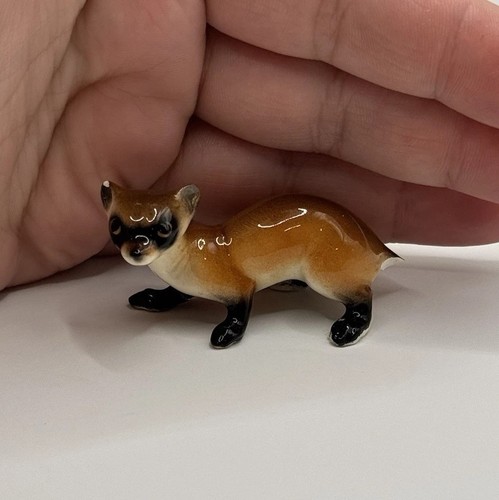Vintage Black Foot Ferret Hagen Renaker Miniature Trinket Figurine Very ...