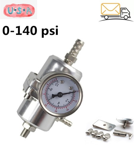 Fuel Line Pressure Regulator Line Feed For Carburetor With Gauge 0 ...