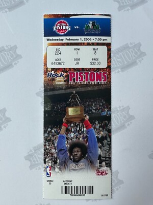 2006 Minnesota Timberwolves at Detroit Pistons Ticket 2/1/06 | eBay