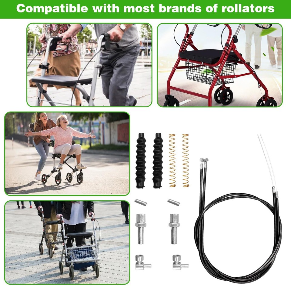 14Pcs Brake Cable Parts for Walkers Replace, Drive Rollator Replacement ...