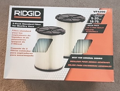 RIDGID 2-Pack Standard Filter for Wet/Dry Vacs VF4200 5-20 Gal (New in ...