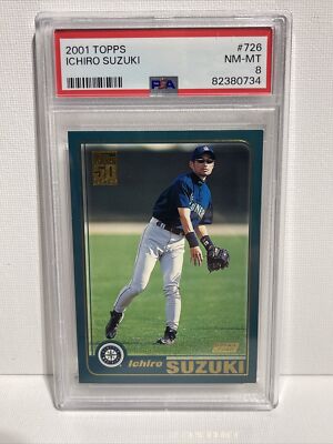 2001 Topps Ichiro Suzuki Rookie Card RC #726 PSA 8 NM-MT Seattle ...