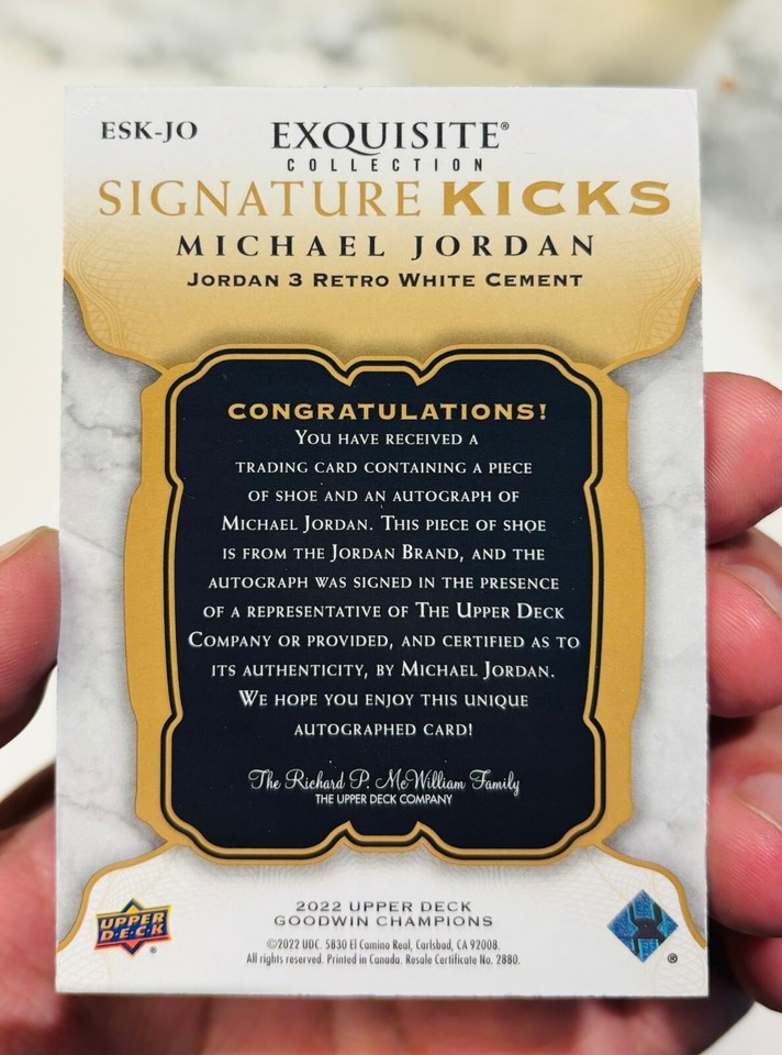 2022 Upper Deck Goodwin Exquisite Signature Kicks Auto Nike Michael ...