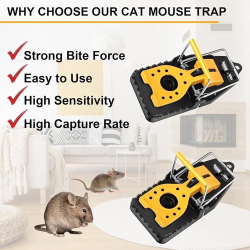 6 Pack Heavy Duty Mouse Traps Rat Mice Killers Snap Trap Power Rodent ...