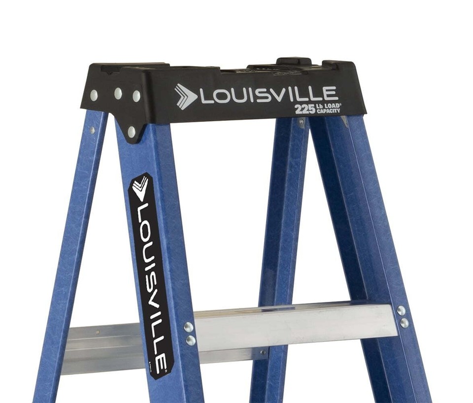 Fiberglass Step Ladder 6ft Non-Conductive 6ft Reach 225lb Capacity Anti ...