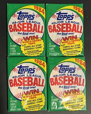 1984 Topps Baseball Cards Four (4) Unopened Sealed Wax Packs | eBay