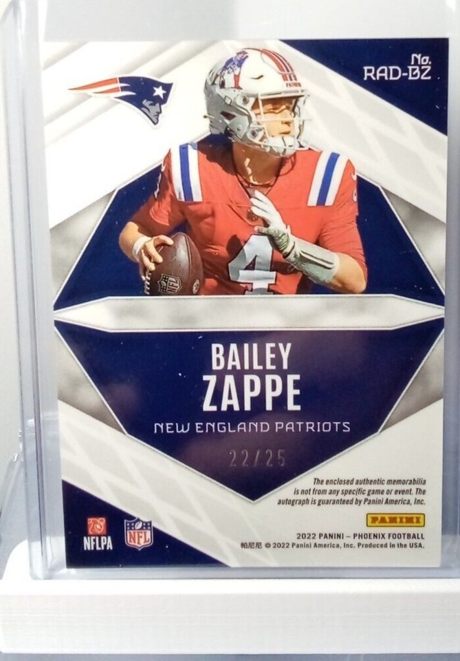 2022 Phoenix Bailey Zappe RPA/25 FOTL Exclusive 4-Color Patch NE ...