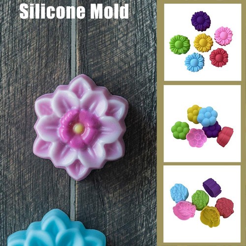1x DIY Mould Flower Shape Silicone Candy Cake Flowers Soap Mold Ice ...