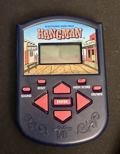 Vintage Hangman Electronic Handheld Travel Game Milton Bradley 1995 ...