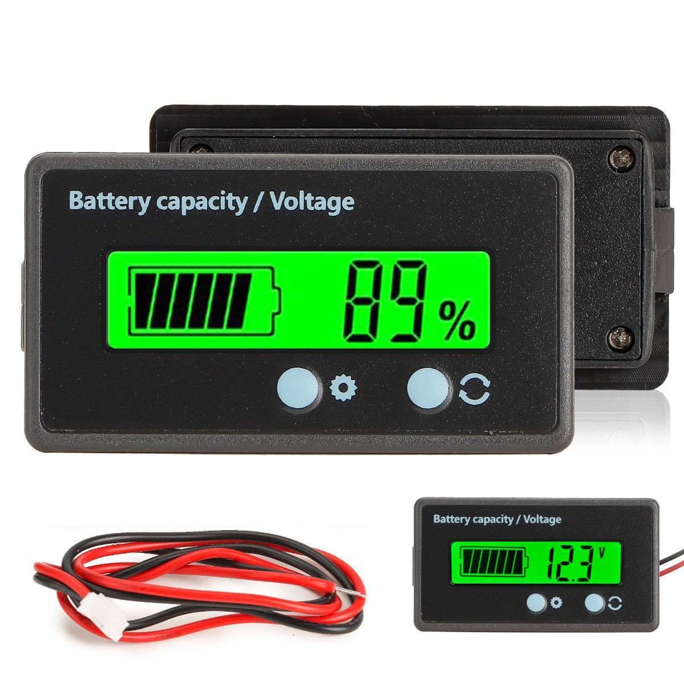 1/2 Pack 12v 24v 36v 48v Battery Monitor,Car Golf cart Battery ...