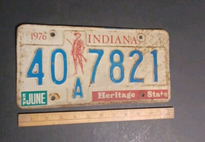 1976 Indiana License Plate Heritage State | eBay