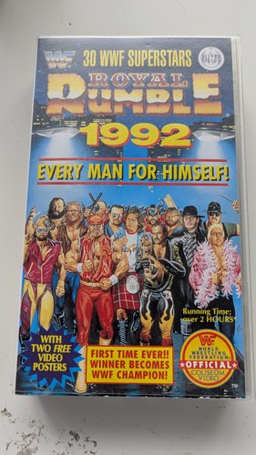 WWF Royal Rumble 1992 VHS Video Tape Wrestling Silver Vision Used WWE ...
