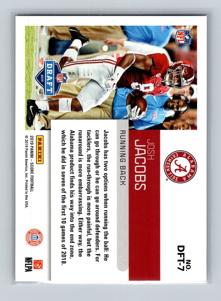 2019 Score Josh Jacobs RC #DFT-7 | eBay
