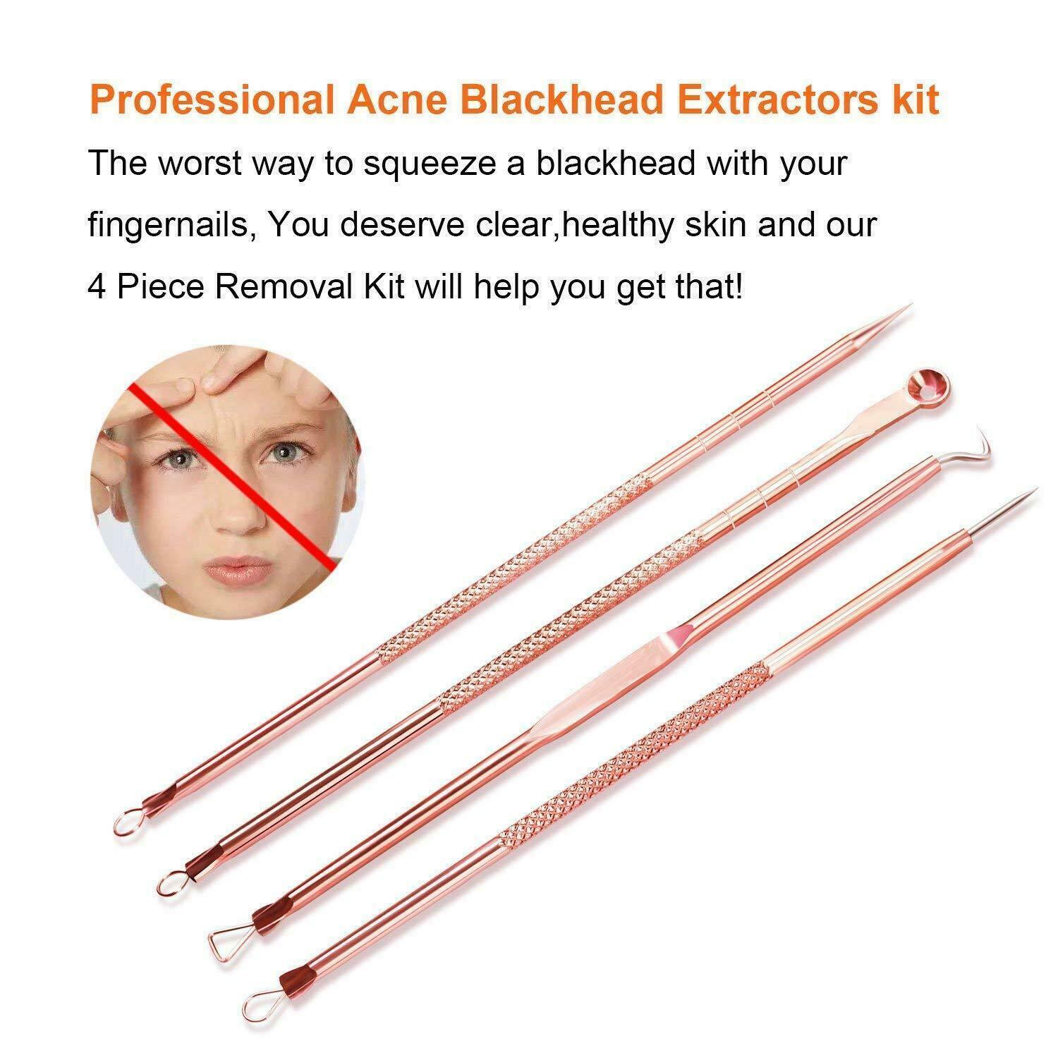 4x Acne Blackhead Comedone Removal Needles Black Head Pore Cleaner Deep ...