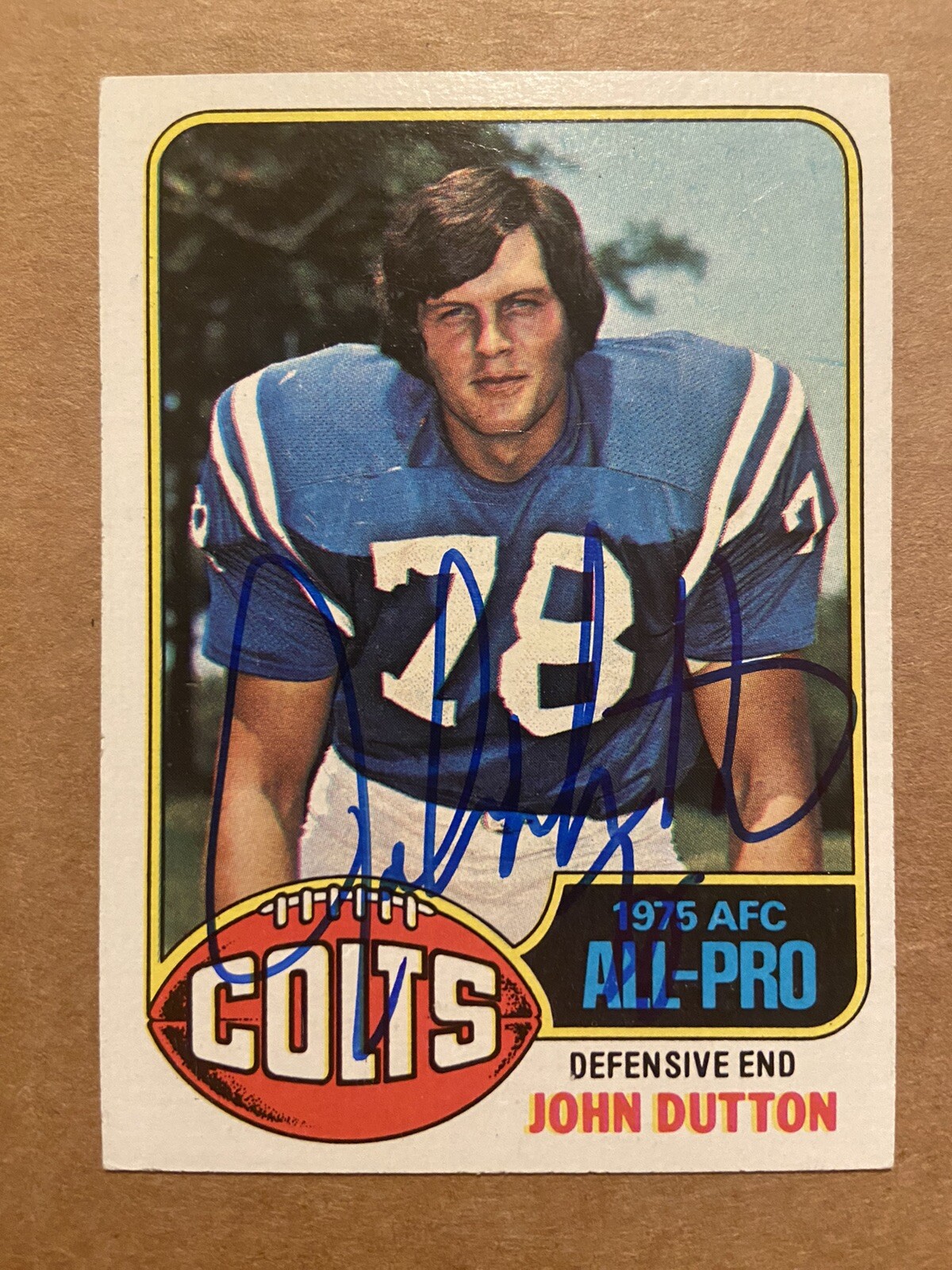 JOHN DUTTON Signed 1976 Topps #130 Colts Cowboys Nebraska Huskers ...