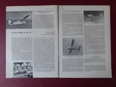 10/1961 ARTICLE 2 PAGES LOCKHEED MACCHI SANTA MARIA I-ECAR AIRCRAFT ...