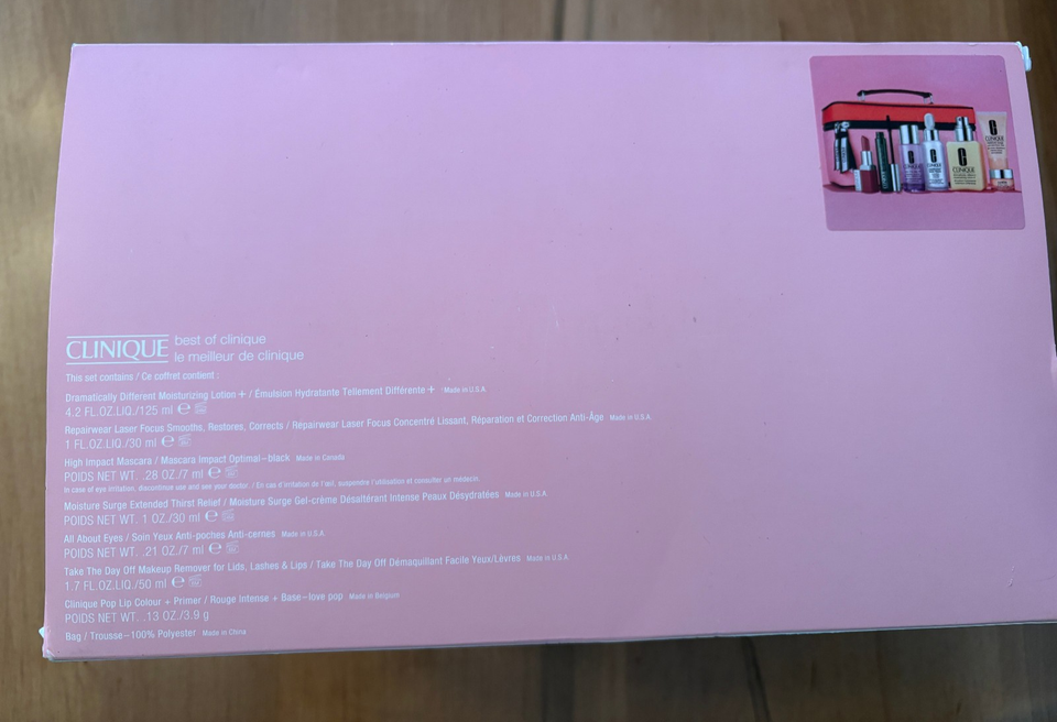 New Best of Clinique 7 Piece Gift Set w/ Pink Red Carrying Case ...