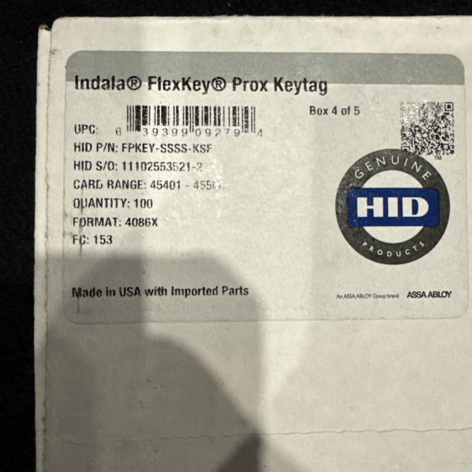 100 Pcs. HID 1346LNSMN 1346 ProxKey III Keyfob Proximity Prox Key Tag ...