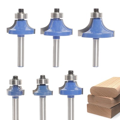 Akylin 6Pcs Round Over Router Bit Set 1/4" Shank,Corner Rounding Edge ...