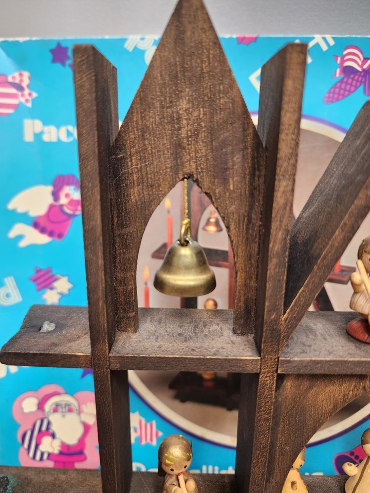VTG Christmas Nativity Tree Candelabra Goula Spain Wooden Figurines | eBay