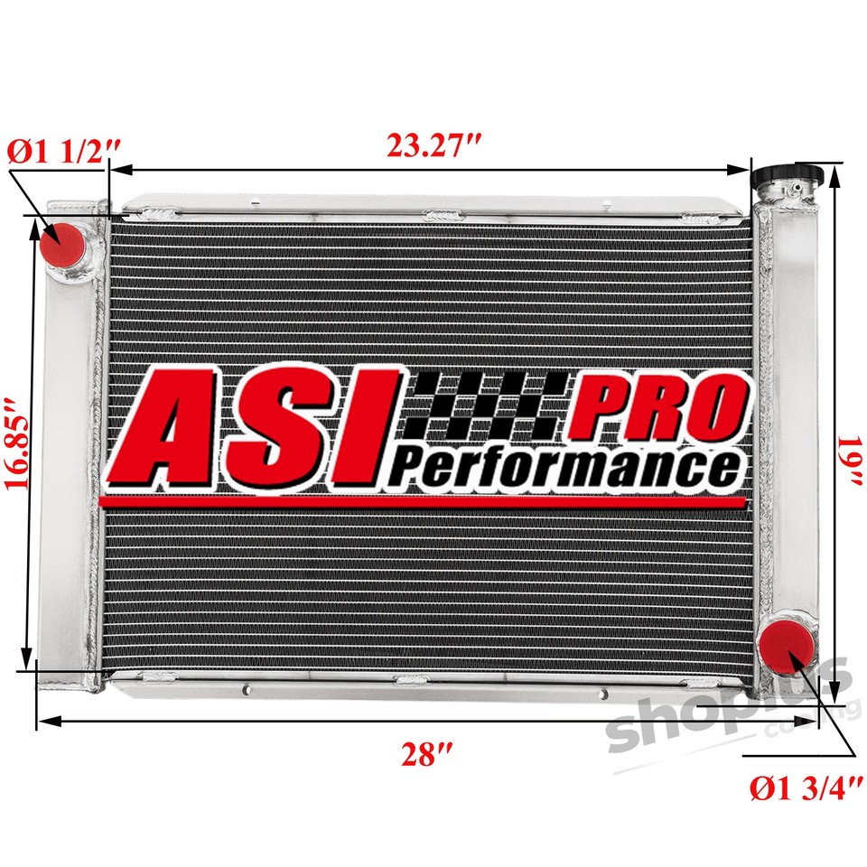 3 Row Aluminum Universal Radiator For Chevy GM SBC BBC 23.27'' W x 16. ...