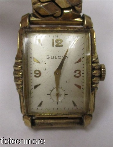 VINTAGE BULOVA GRAMATAN 21j 10BM DECO DIAL WRIST WATCH L3 MENS 1950s | eBay