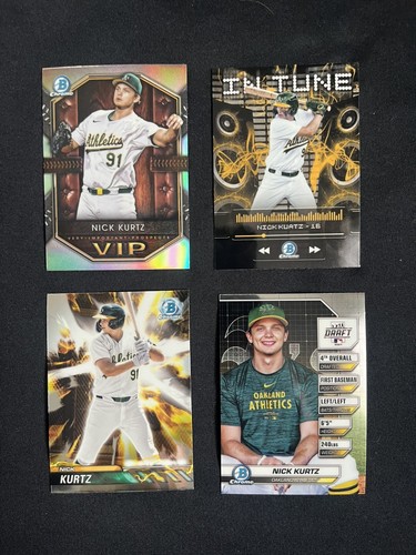 2024 Bowman Chrome Nick Kurtz Insert Prospect Lot of 4 Athletics | eBay