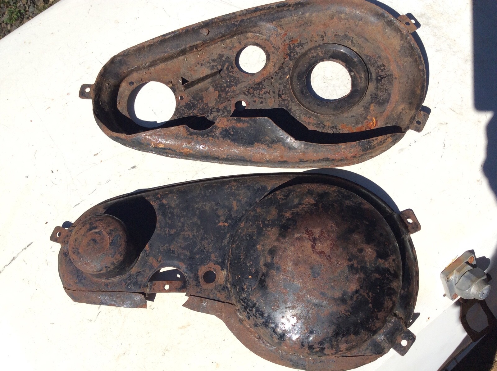 AJS MATCHLESS ENGINE INNER & OUTER PRIMARY CLUTCH CHAIN COVERS | eBay