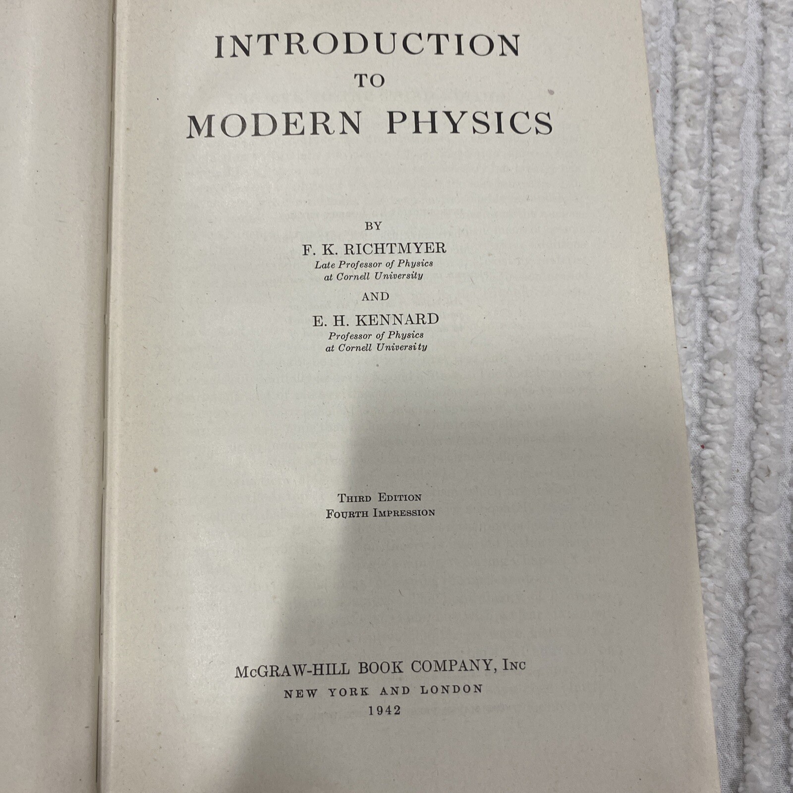 Introduction to Modern Physics: International Series in Pure and ...