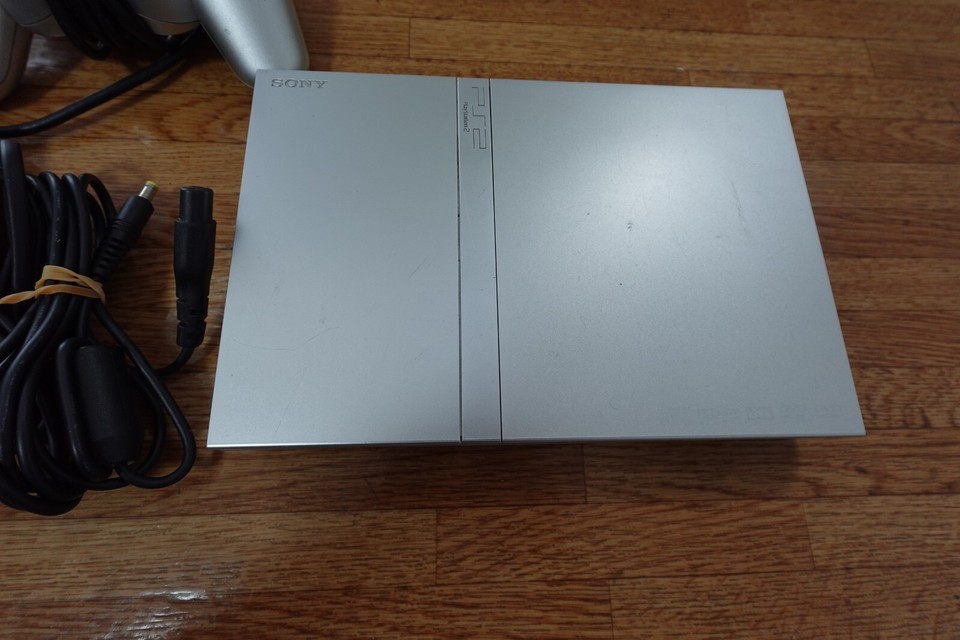 Sony PlayStation 2 PS2 Slim SCPH-75000 Silver Game Console Disc ...