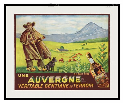 AUVERGNE GENTIANE LIQUEUR Rmci - POSTER HQ 50x60cm d'une AFFICHE ...