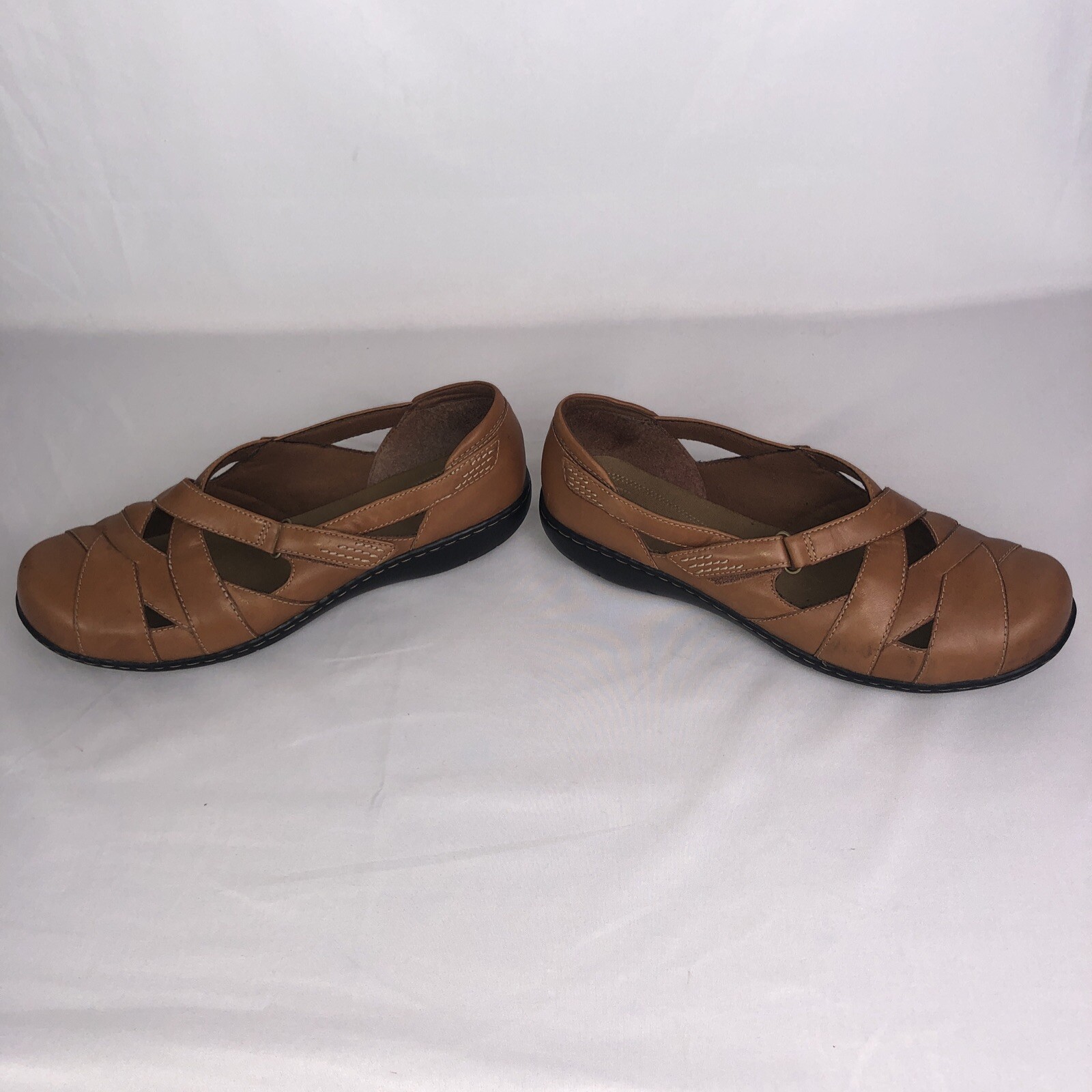 Clarks Women 9M Brown Leather Bendable Shoe #60410 | eBay