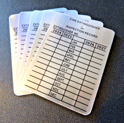 🔥🧯5-METAL FIRE EXTINGUISHER 4-YEAR INSPECTION TAGS 2024-2025-2026-2026🚒 ...