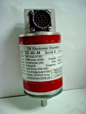 TR ELECTRONIC CE-65-M ROTARY ENCODER 11-27VDC 124-756Hz, 256 STEPS/REV ...