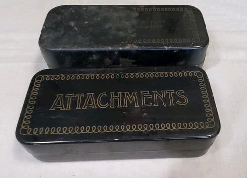 Lot Of Vintage Greist Sewing Machine Attachments Tucker 2 Metal Boxes ...