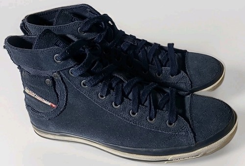 Rare Diesel Navy Blue Suede Exposure I High-Top Sneakers Y00023 Mens 11 ...